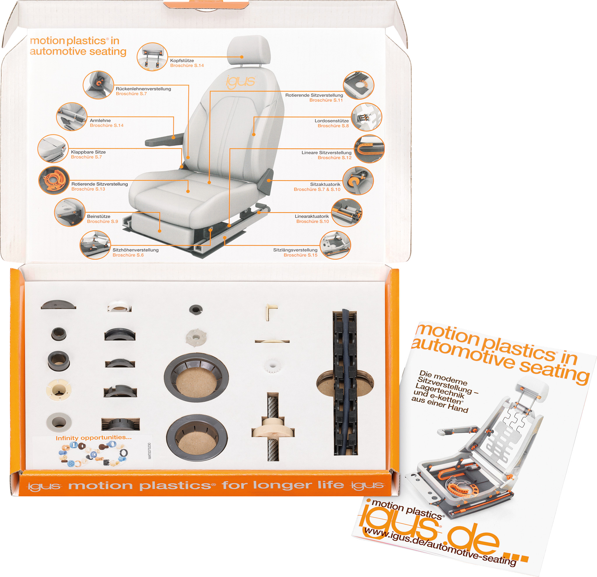 Bearings and energy chains in seat adjustment | igus®